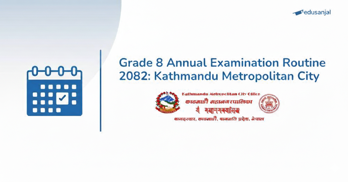 Grade 8 Annual Examination Routine 2082: Kathmandu Metropolitan City