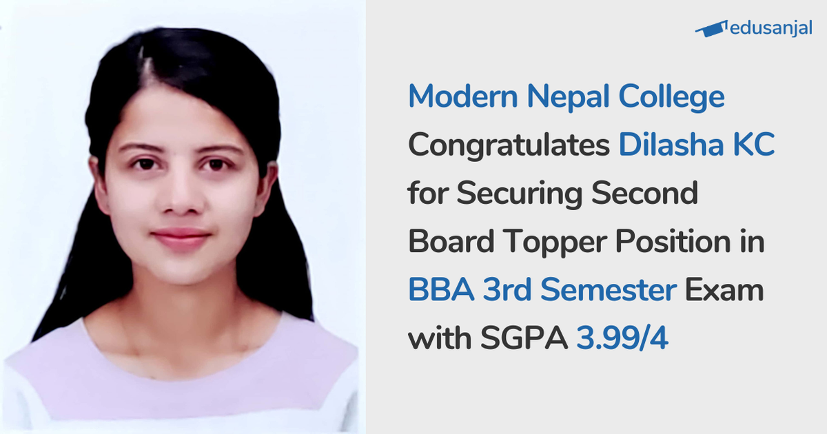 Dilasha KC from Modern Nepal College Shines as Second Board Topper in ...