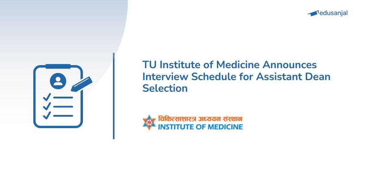 TU Institute of Medicine Announces Interview Schedule for Assistant ...