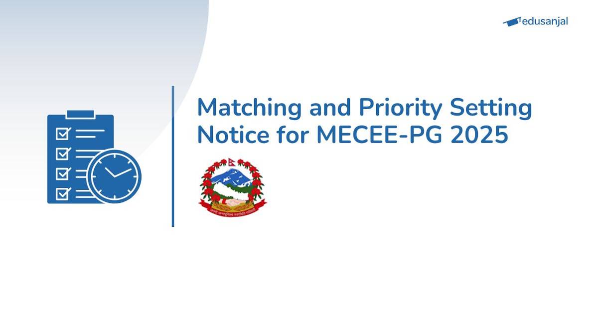 Matching and Priority Setting Notice for MECEE-PG 2025 - Edusanjal