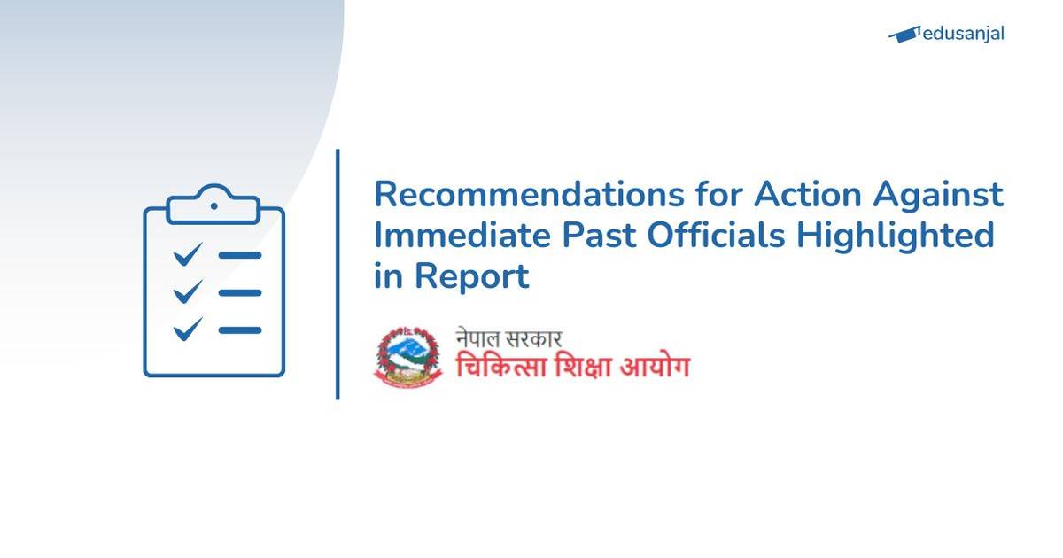 Report Highlights Recommendations for Action Against Immediate Past ...