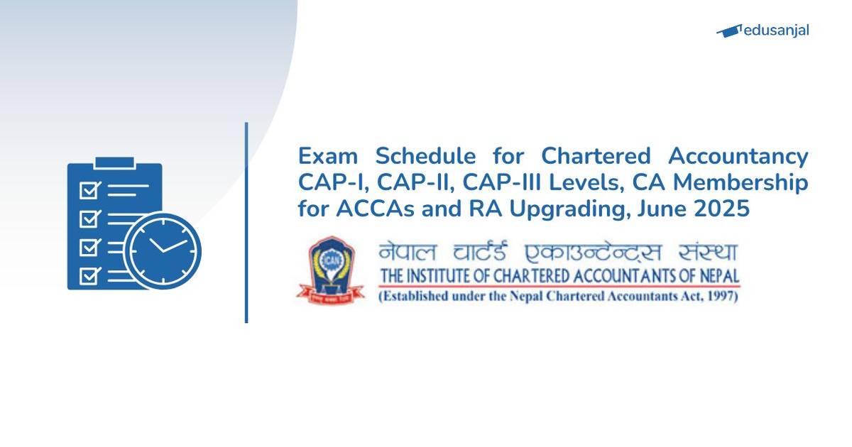 Exam Schedule for Chartered Accountancy CAP-I, CAP-II, CAP-III Levels ...