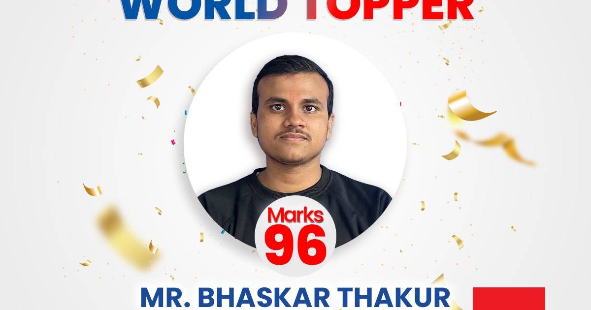 Exemplary Achievement: CCA Student Bhaskar Thakur Earns World Rank in ...