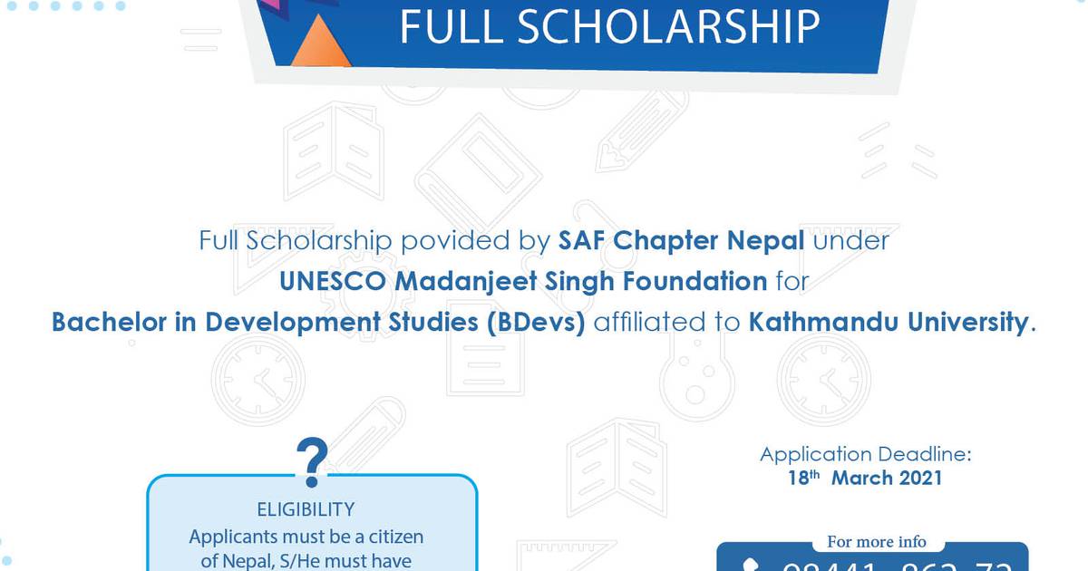 South Asia Foundation (SAF) Scholarship for Bachelor in Development ...
