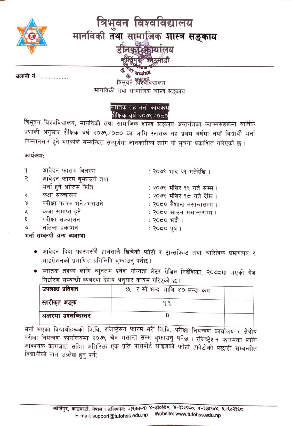 4 Years Bachelor of Arts Admission Notice: Tribhuvan University - Edusanjal